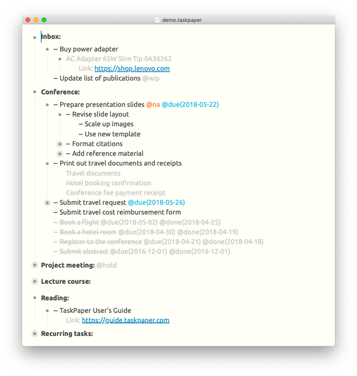 WorkFlowy inspired theme - TaskPaper - Hog Bay Software Support