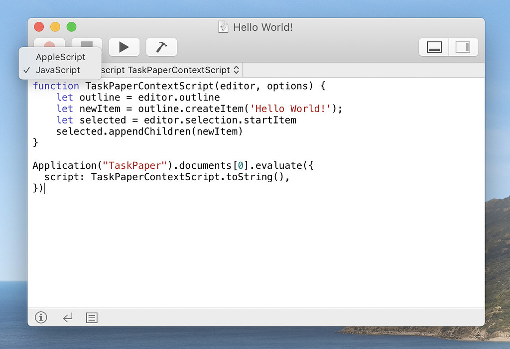 How do I run/install a script? - TaskPaper - Hog Bay Software Support