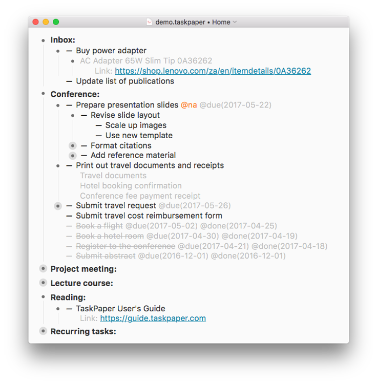 WorkFlowy inspired theme - TaskPaper - Hog Bay Software Support