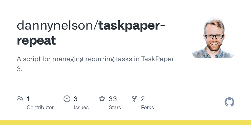 Repeating tasks script - TaskPaper - Hog Bay Software Support
